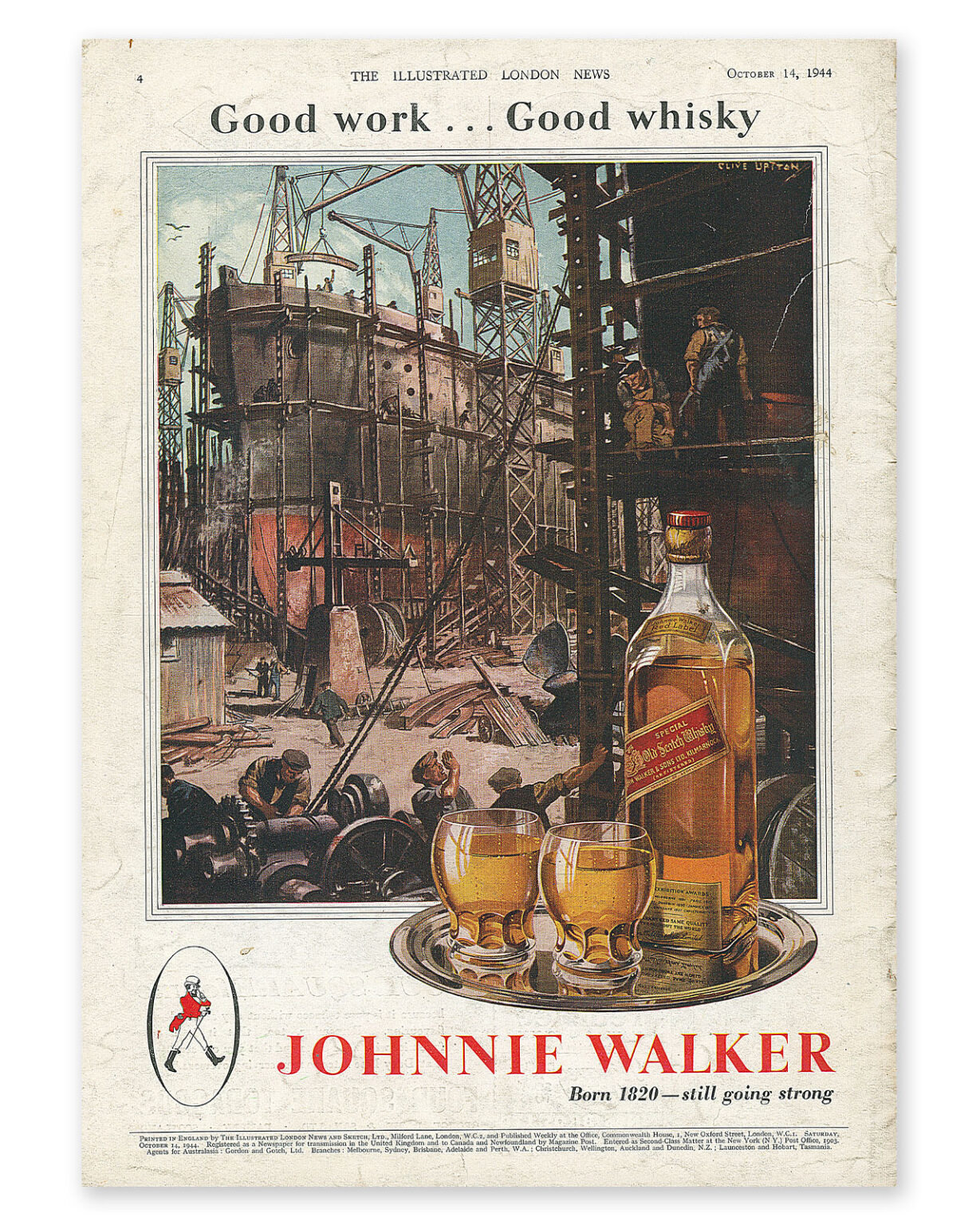 Shipwrights At Work In Ship Yard, The Whiskey Wash Johnnie Walker ...